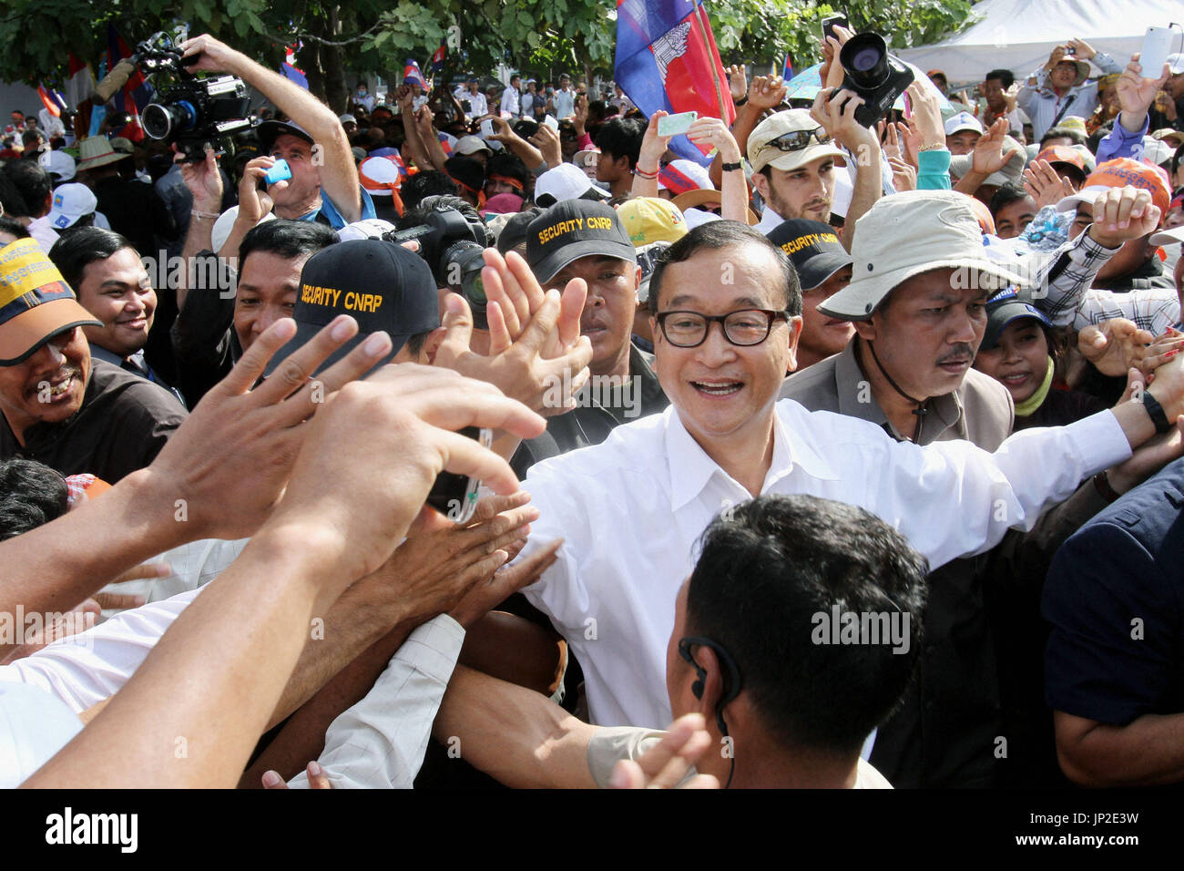 PHNOM PENH, Cambodia - Sam Rainsy, leader of the opposition Cambodia ...