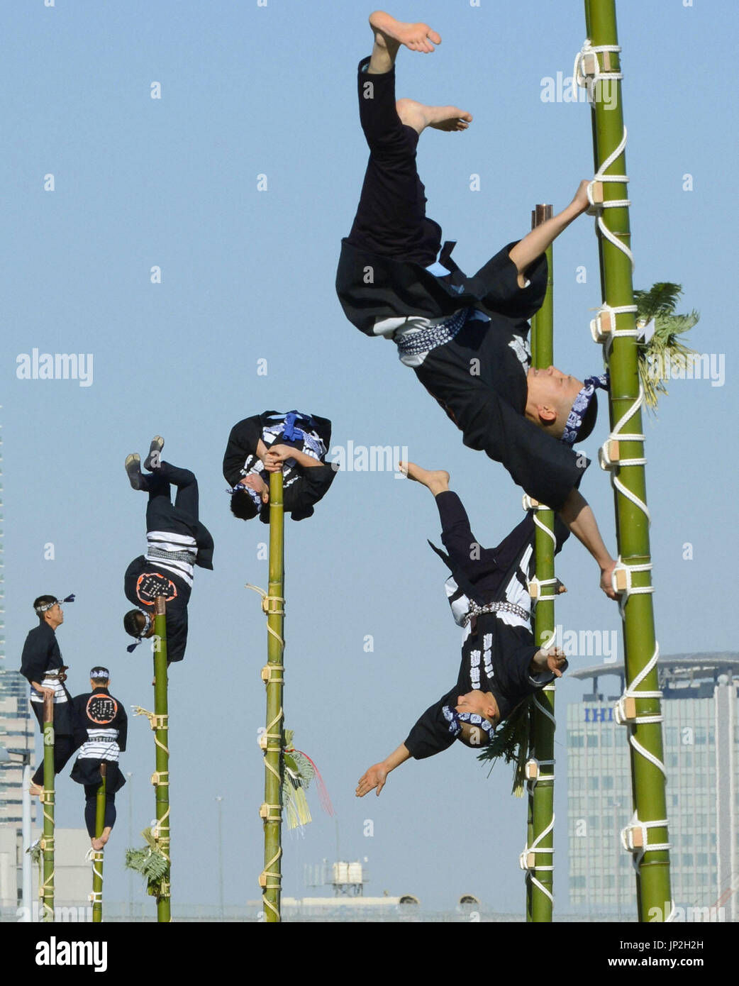 TOKYO, Japan - A traditional acrobatic performance is shown during the ...