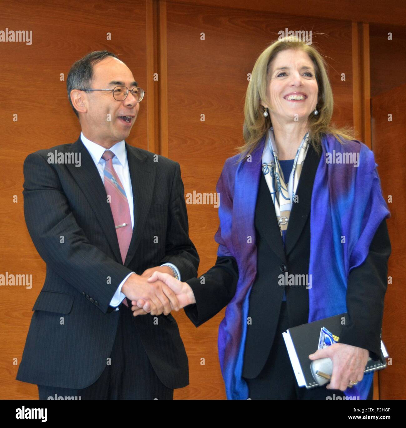 TOKYO, Japan - U.S. Ambassador to Japan Caroline Kennedy (R) shakes ...