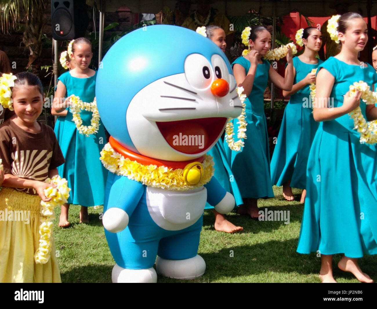 HONOLULU, United States - Japanese comic character Doraemon is welcomed ...