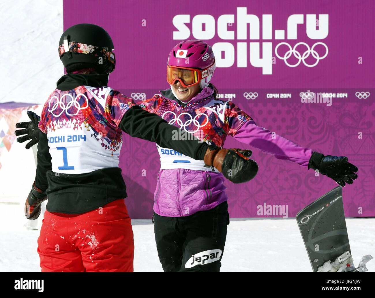 SOCHI, Russia - Patrizia Kummer of Switzerland (L) and Tomoka Takeuchi ...