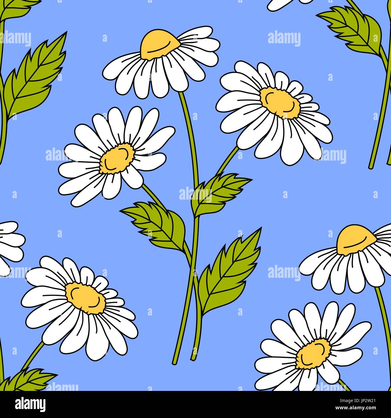 Seamless daisy pattern hi-res stock photography and images - Alamy