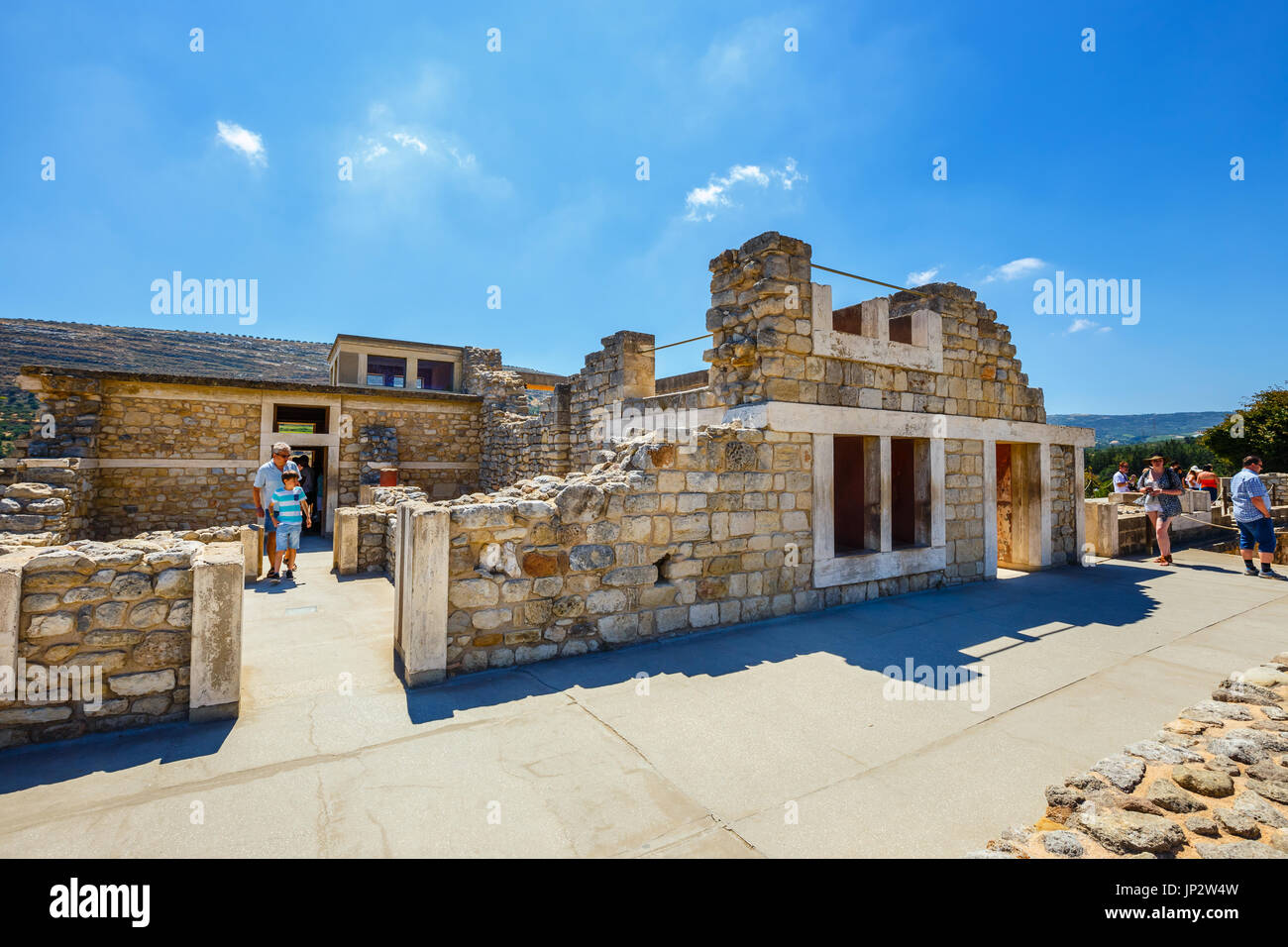 Knossos, Crete, June 10, 2017: Scenic ruins of the Minoan Palace of ...