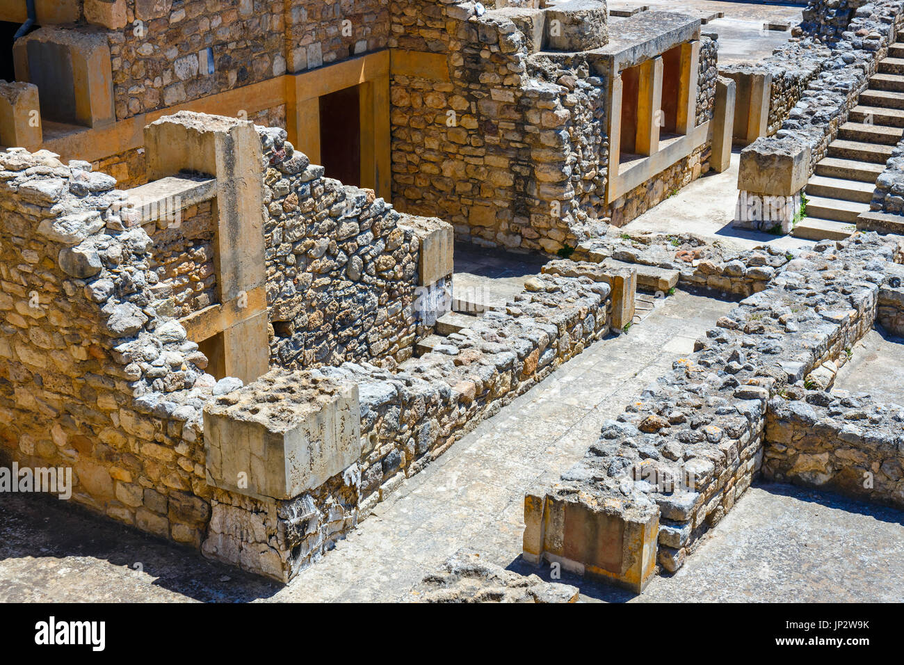 Scenic ruins of the Minoan Palace of Knossos on Crete, Greece Stock ...