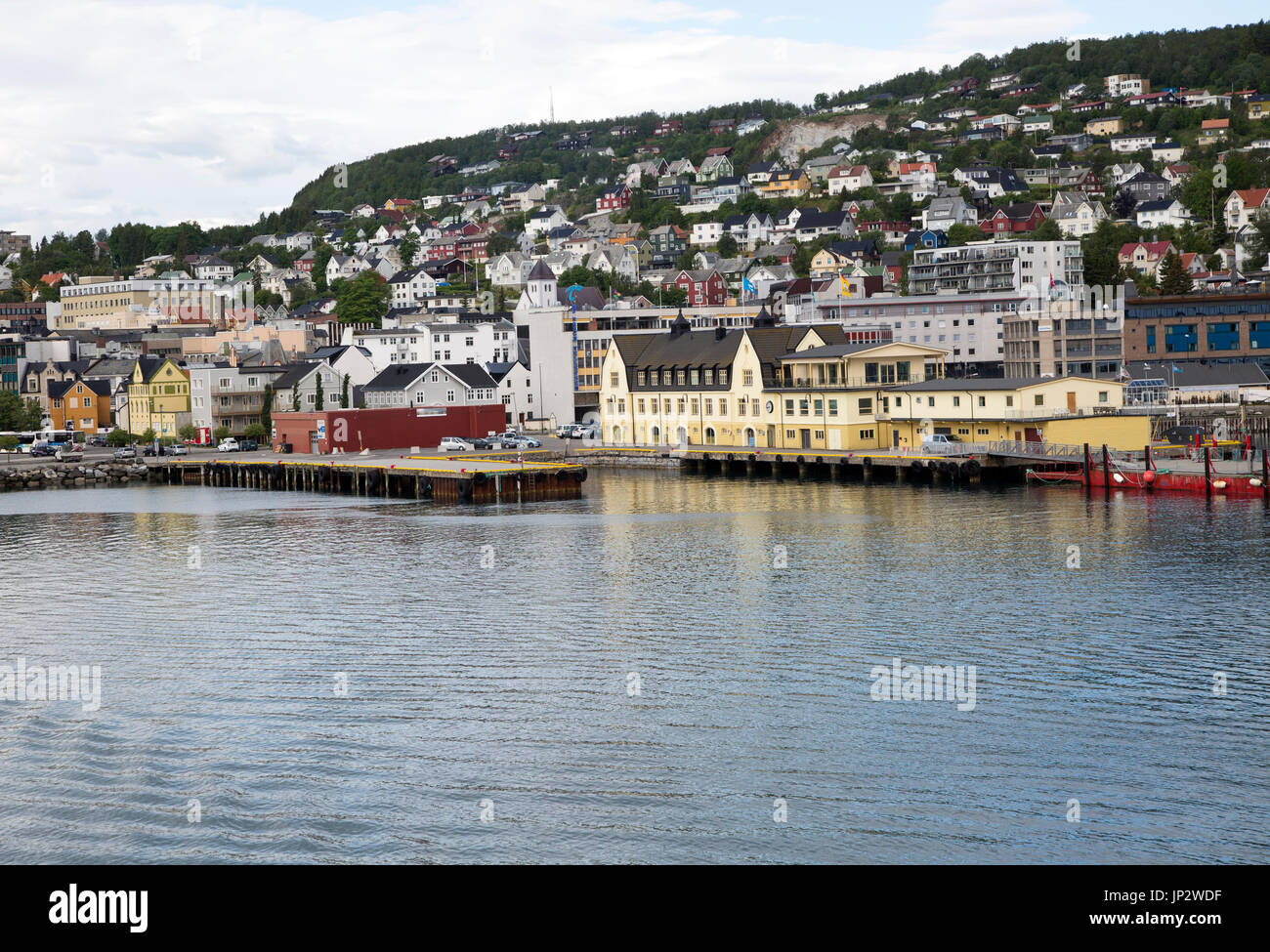 Port and town of Harstad, Hinnoya island, Troms county, Norway Stock ...