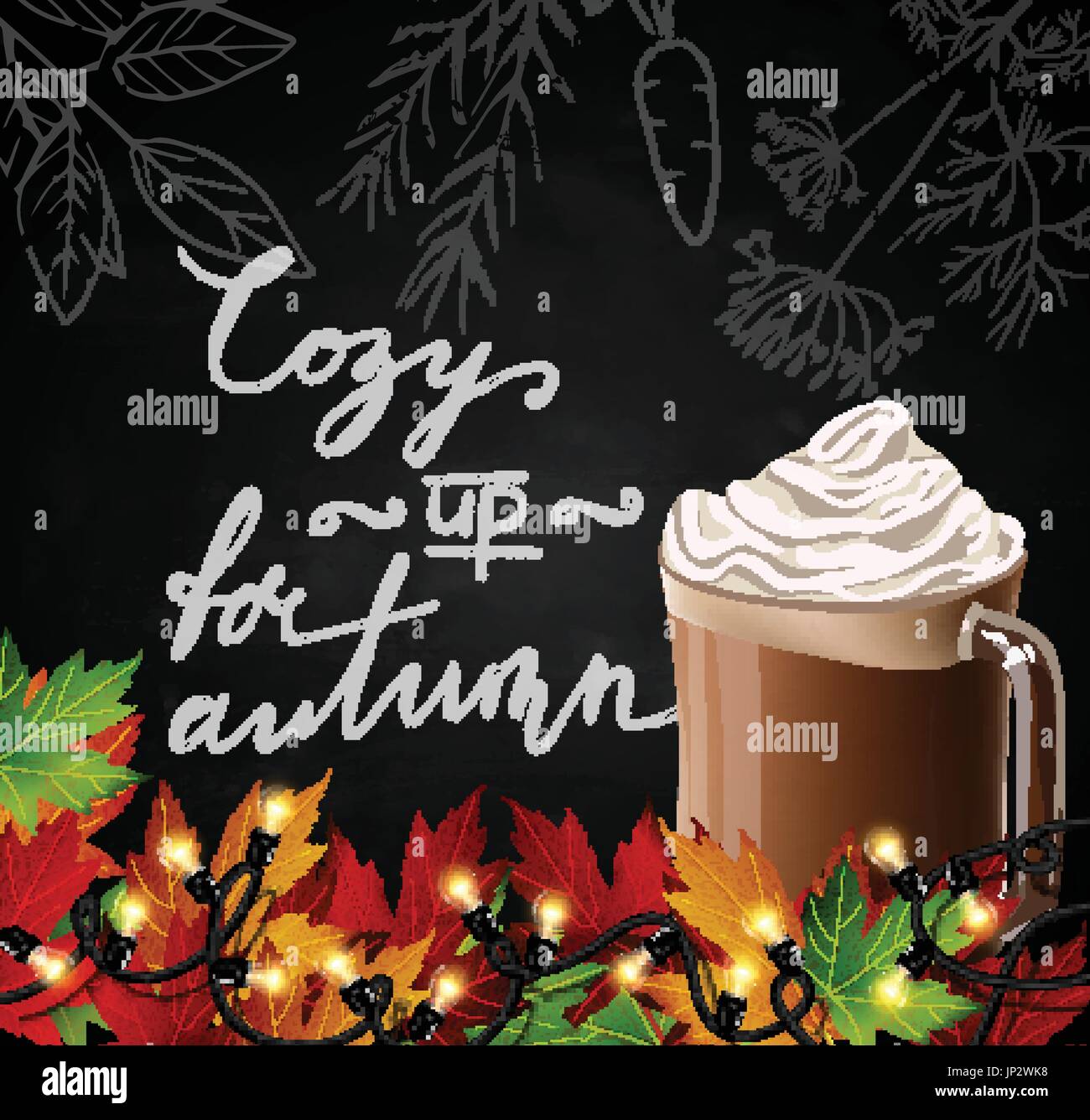 Chalkboard with autumn leaves Stock Vector Image & Art - Alamy