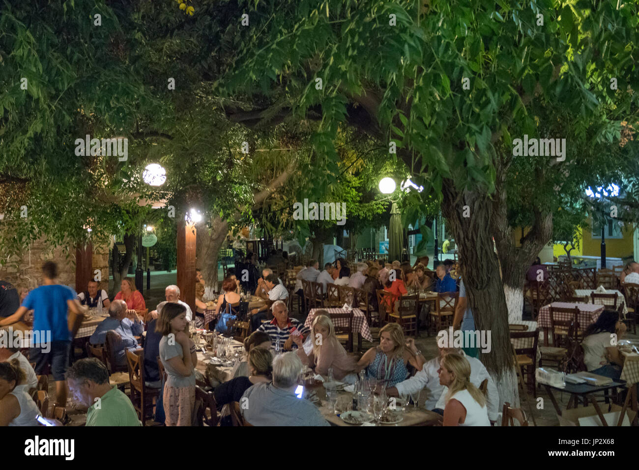 Street Taverna in Karlovasi,Samos island, Greece Stock Photo - Alamy