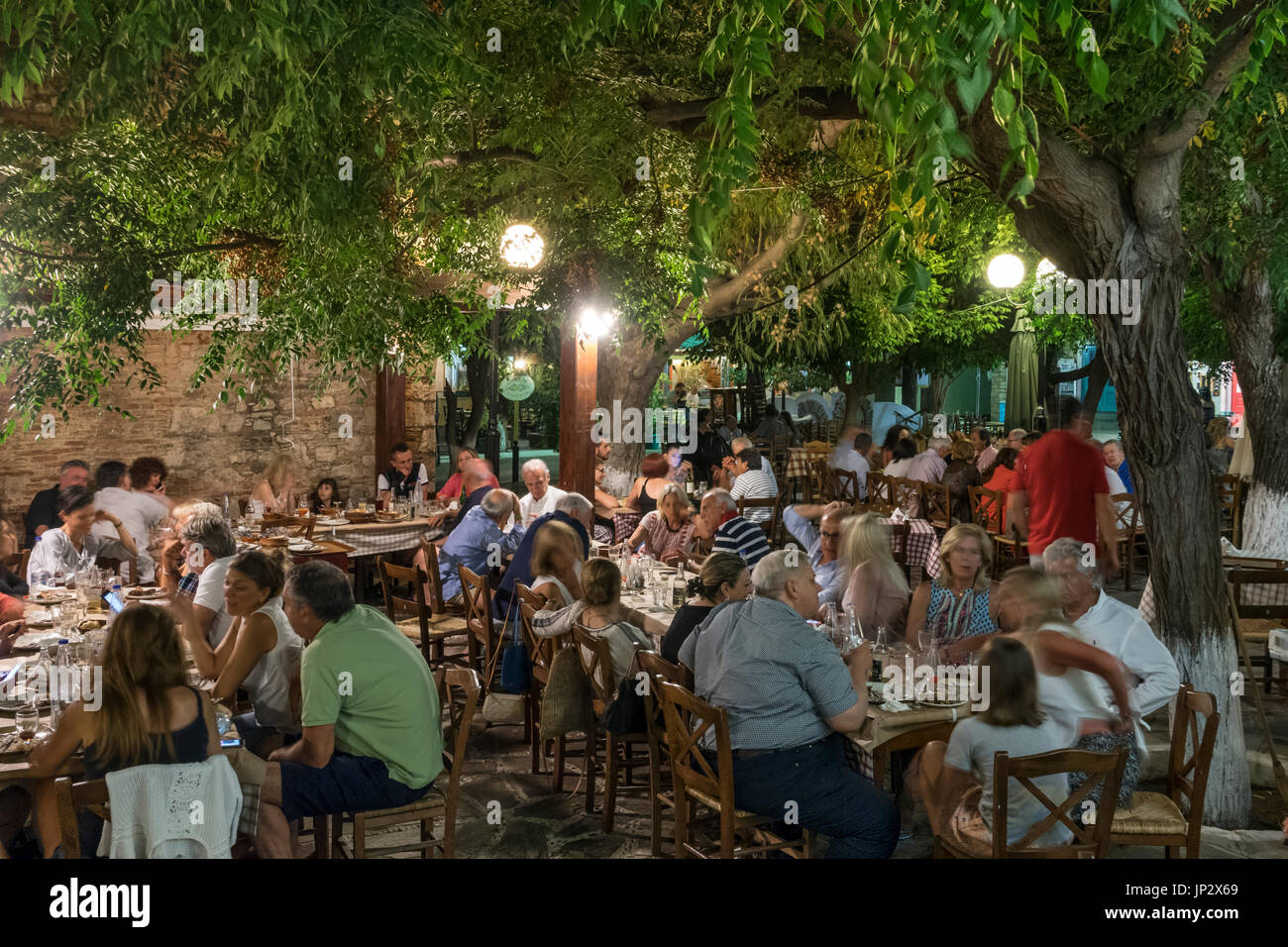 Street Taverna in Karlovasi,Samos island, Greece Stock Photo - Alamy