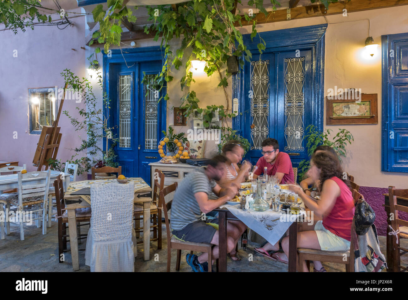 Taverna at Manolates mountain village,Samos island Stock Photo - Alamy