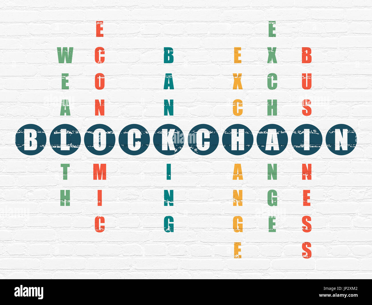 Money concept: Blockchain in Crossword Puzzle Stock Photo - Alamy