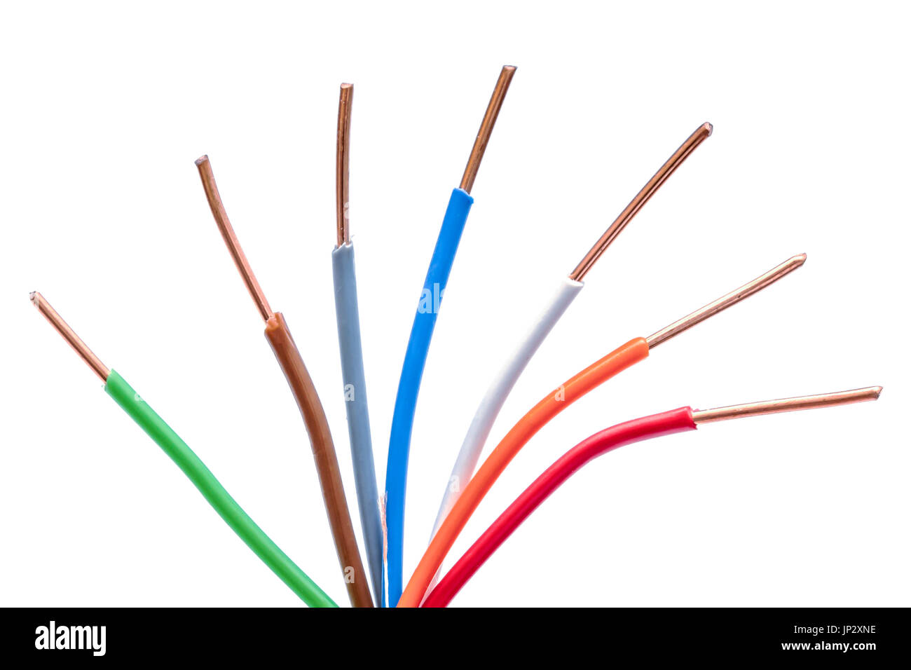Electrical wires isolated on white background Stock Photo - Alamy