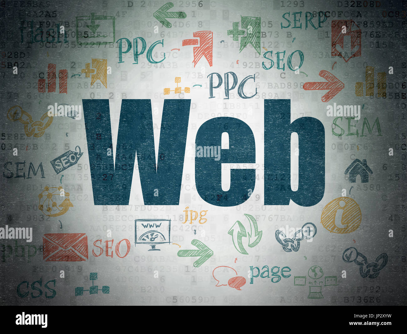 Web design concept: Web on Digital Data Paper background Stock Photo ...