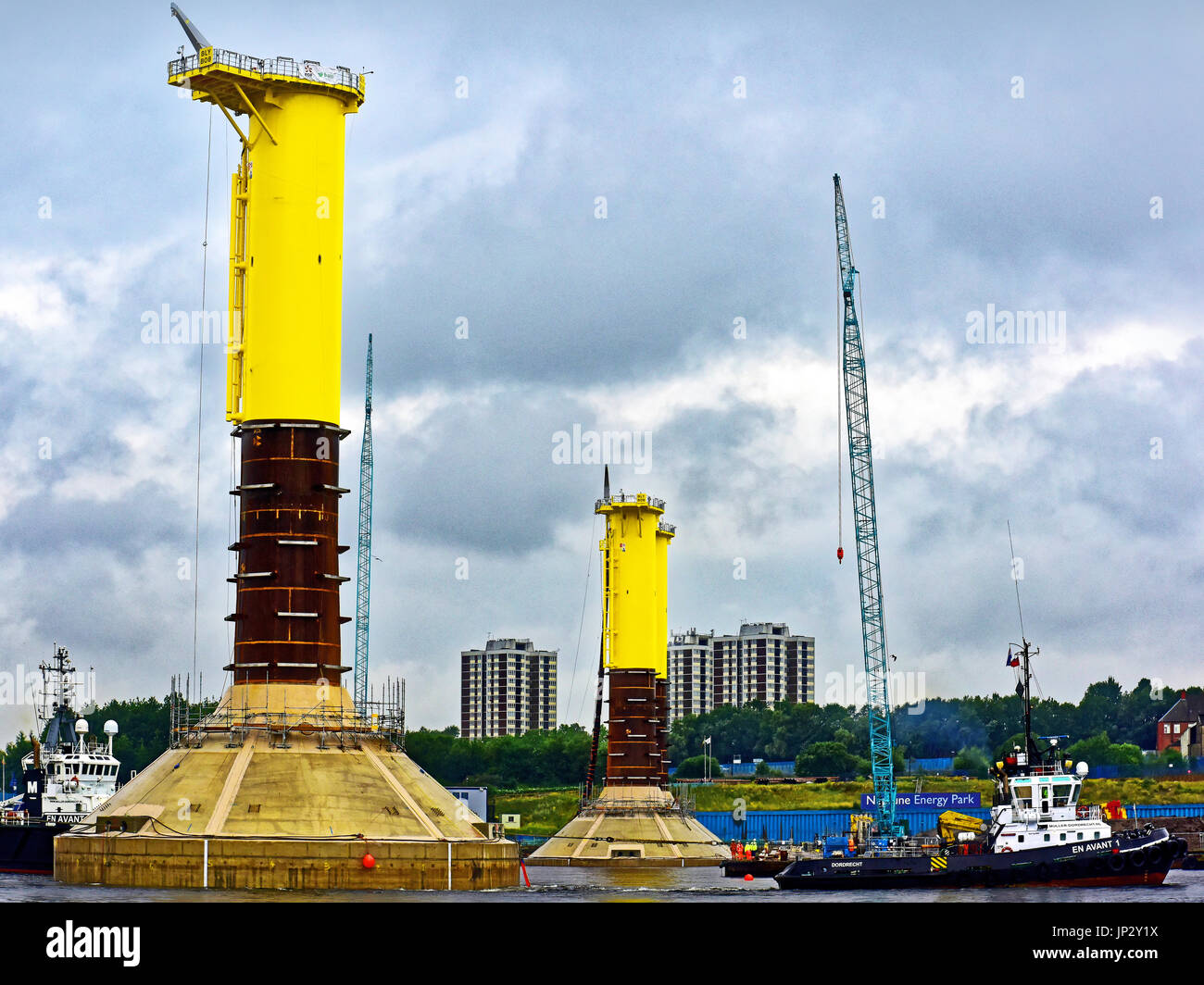 Large floating wind turbines manufactured at Wallsend Neptune Offshore ...
