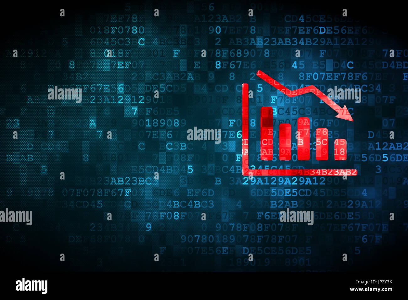 Marketing concept: Decline Graph on digital background Stock Photo - Alamy