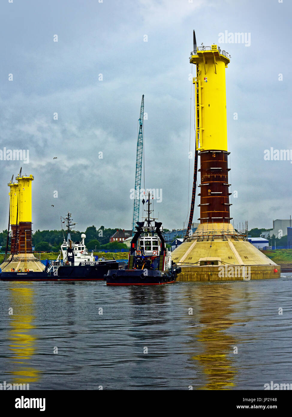 Large floating wind turbines manufactured at Wallsend Neptune Offshore ...
