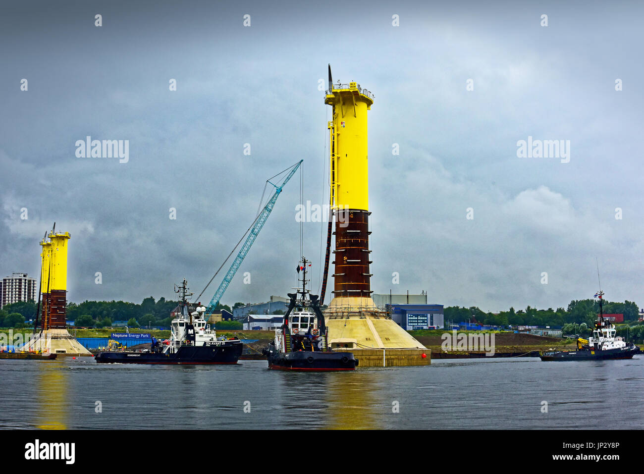 Large floating wind turbines manufactured at Wallsend Neptune Offshore ...