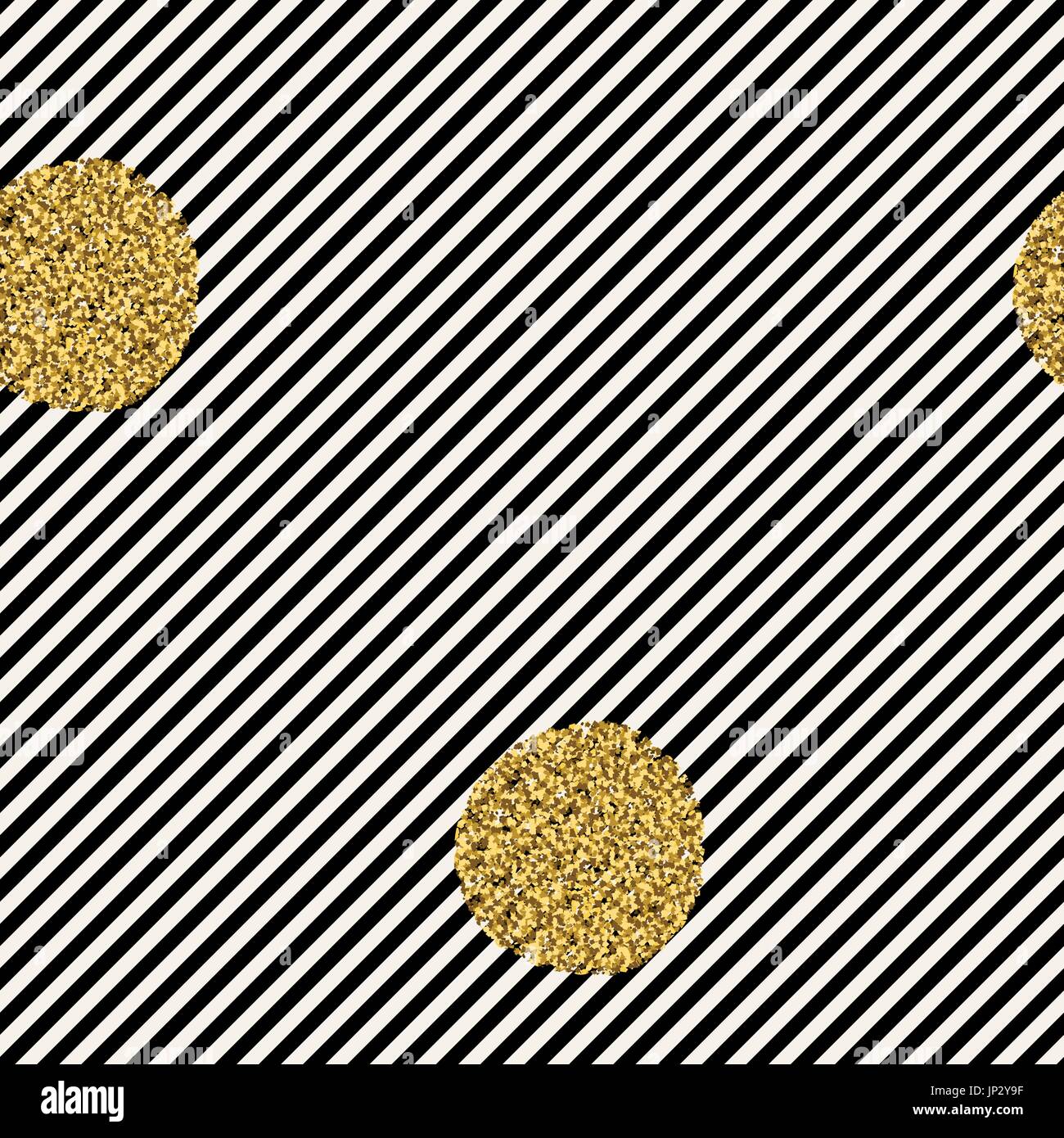 Diagonal black lines on white background. Golden dots seamless design ...