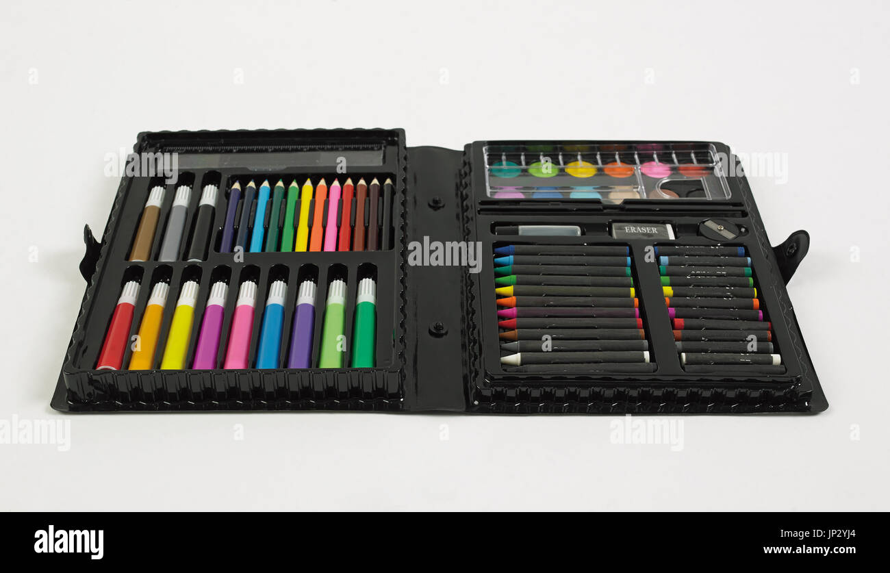 Coloring kit isolated on white background Stock Photo - Alamy