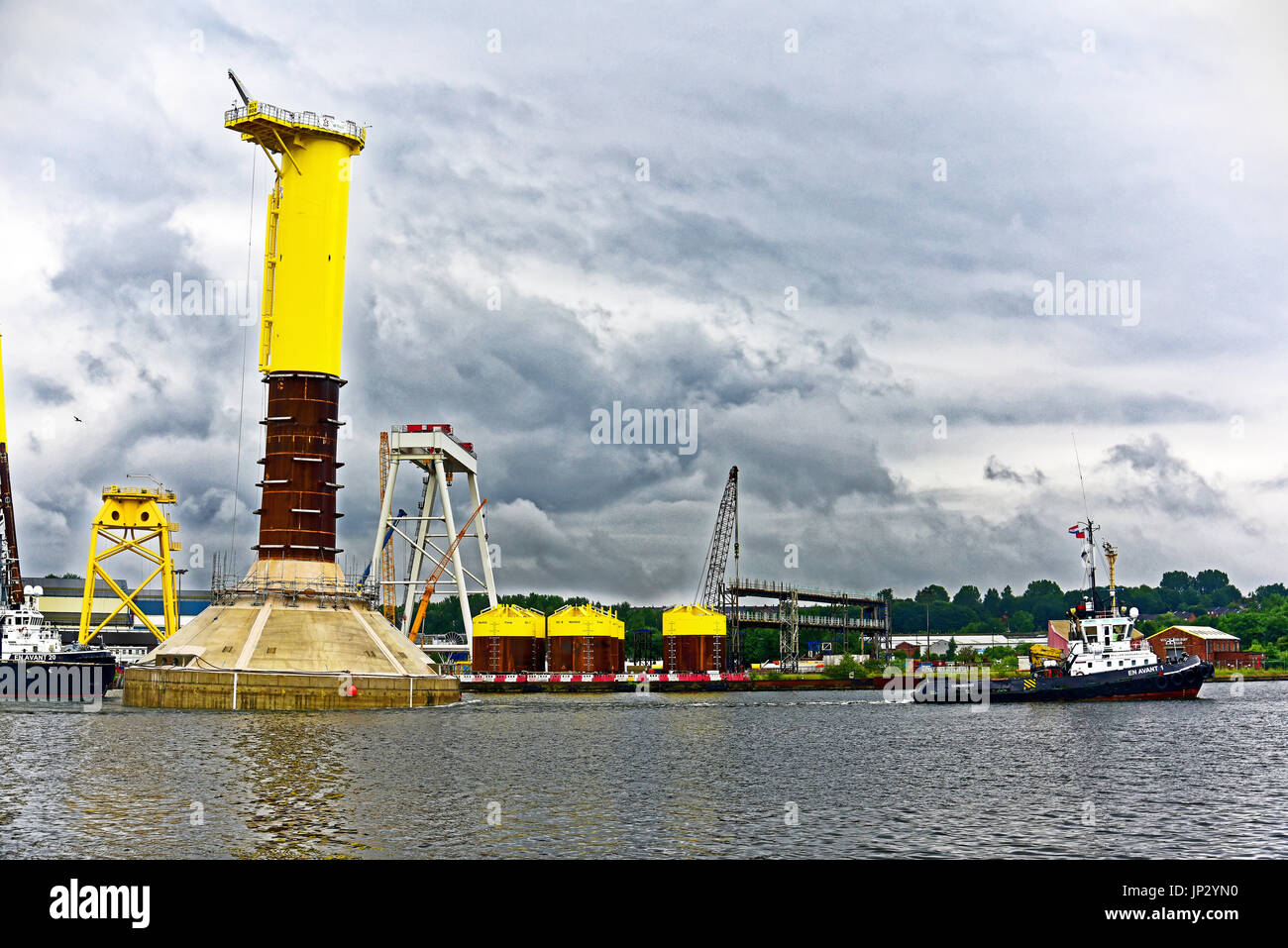 Large floating wind turbines manufactured at Wallsend Neptune Offshore ...