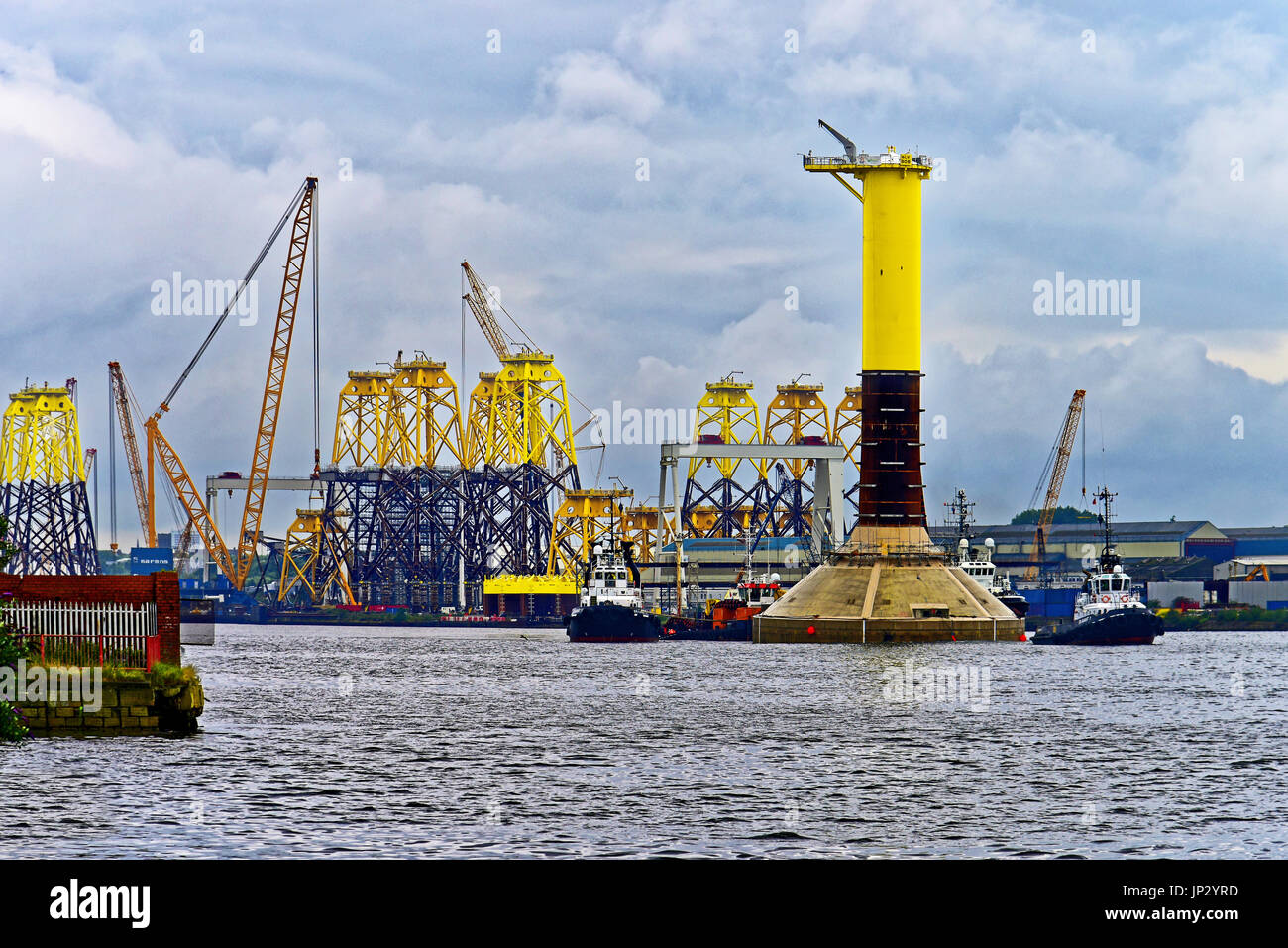 Large floating wind turbines manufactured at Wallsend Neptune Offshore ...