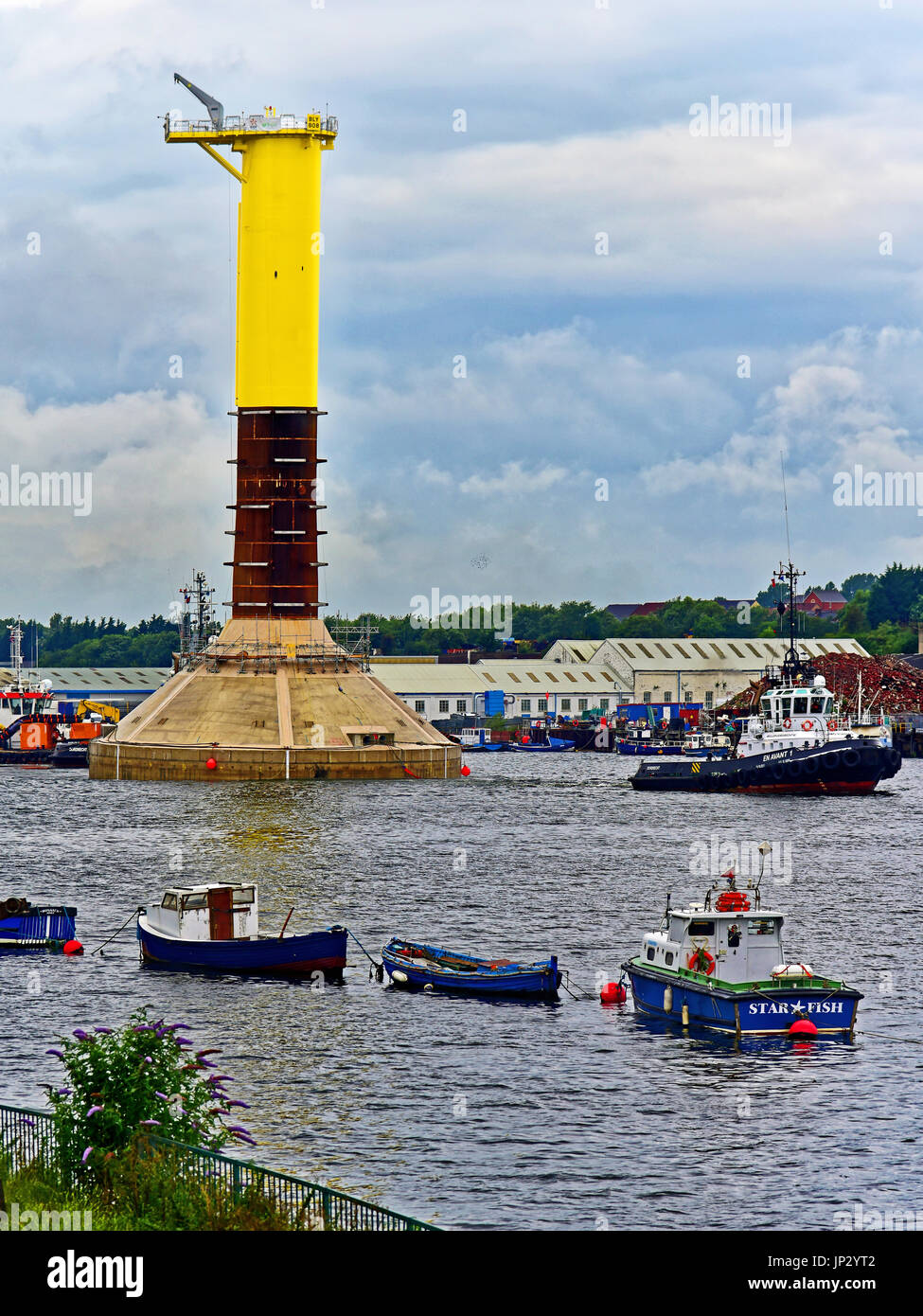 Large floating wind turbines manufactured at Wallsend Neptune Offshore ...