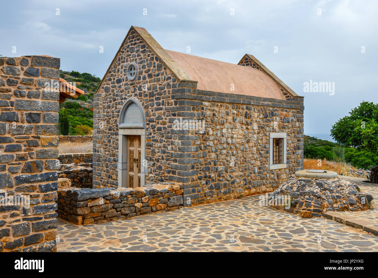 Christian Basilica Poros Elounda on Kalydon Peninsula, Crete, Greece ...