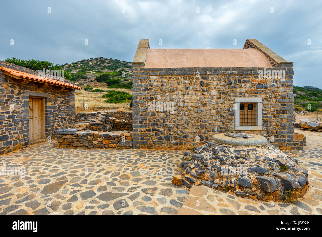 Christian Basilica Poros Elounda on Kalydon Peninsula, Crete, Greece ...