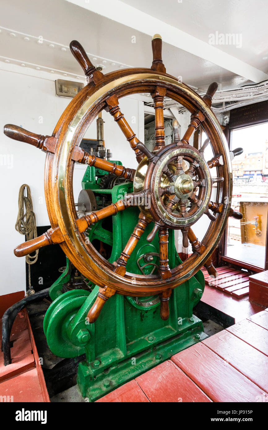Restored, World war two stream tugboat, Cervia. Interior of the ...