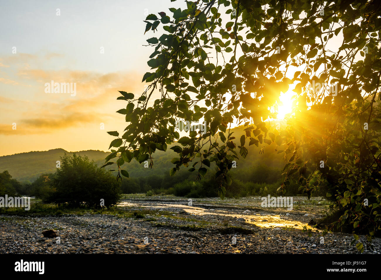 Sunrise fast river horizon hi-res stock photography and images - Alamy