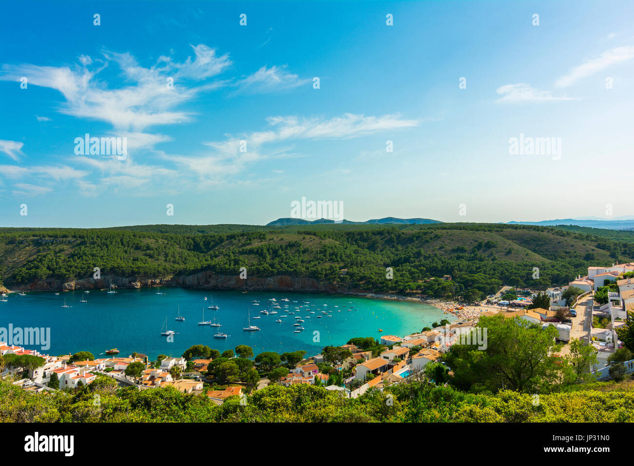 Small bay of Cala Montgo in Costa Brava. Montgo beach is a natural and ...