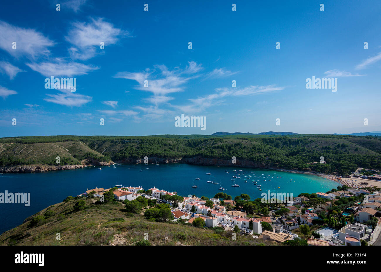 Small bay of Cala Montgo in Costa Brava. Montgo beach is a natural and ...