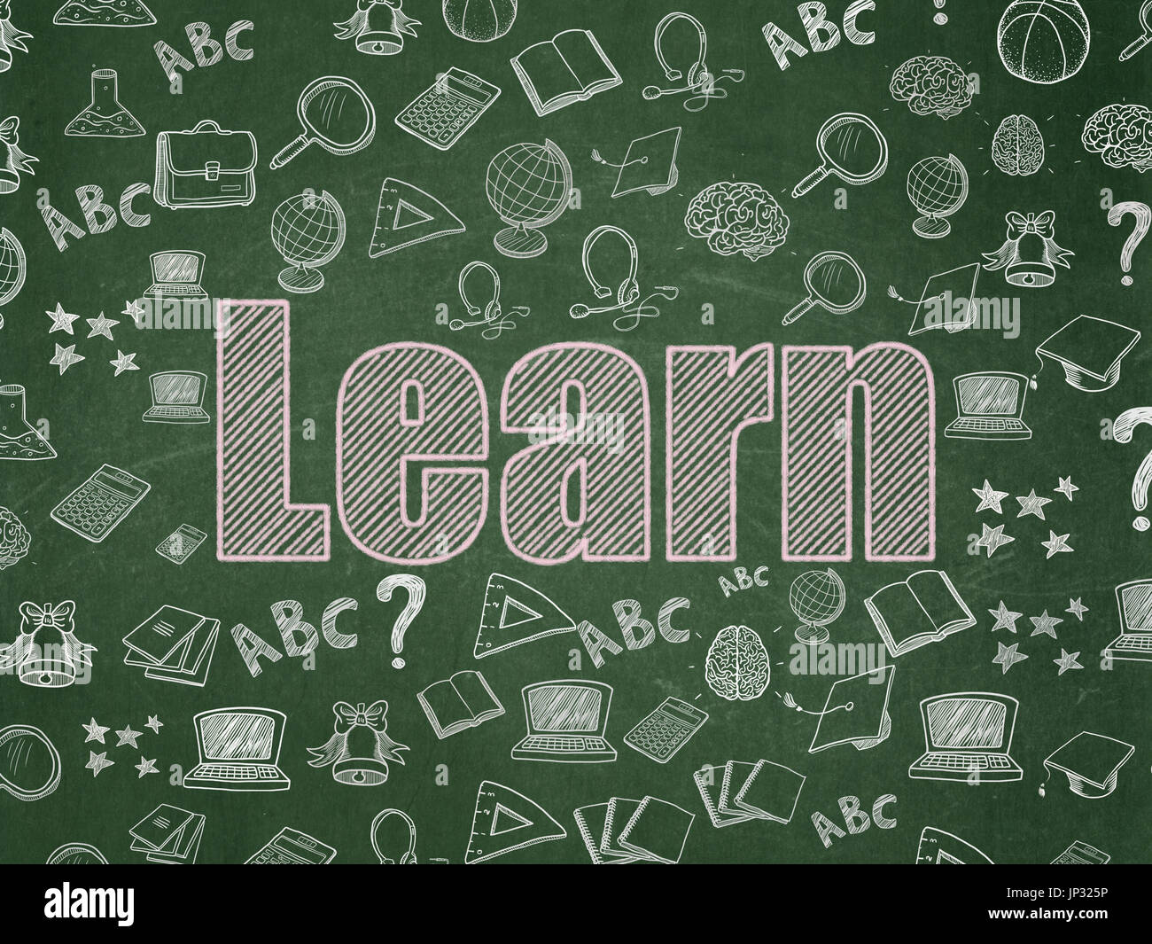 Learning concept: Learn on School board background Stock Photo - Alamy