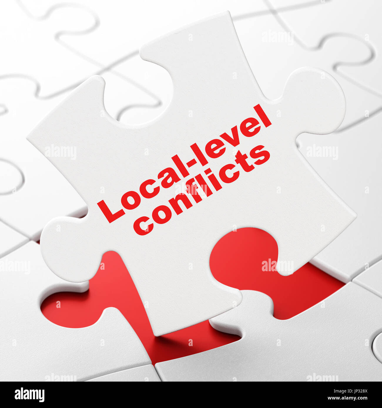 Political concept: Local-level Conflicts on puzzle background Stock ...