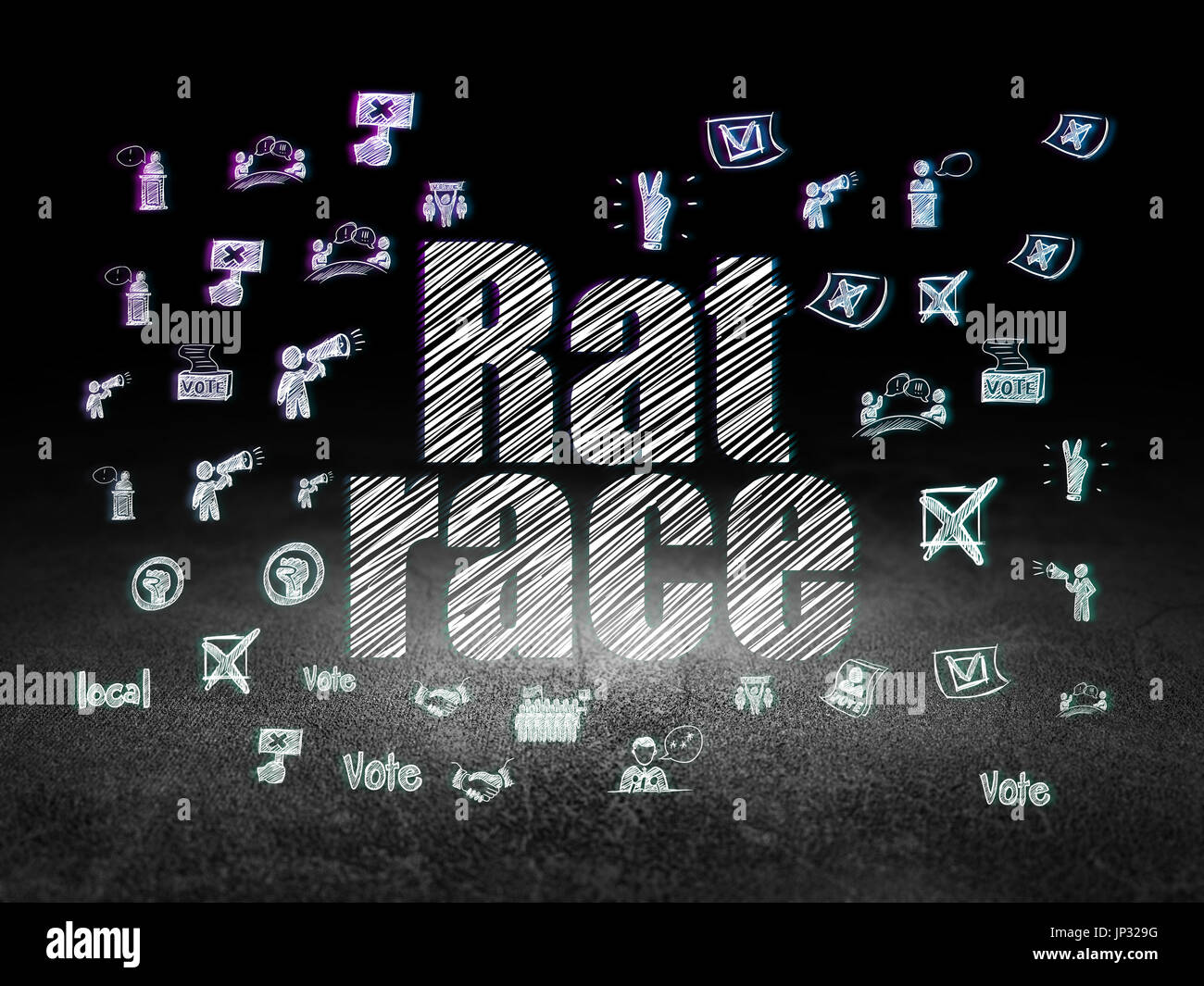 Political concept: Rat Race in grunge dark room Stock Photo - Alamy