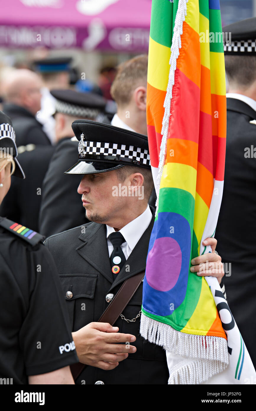 Merseyside Police officers taking part in the Liverpool Pride parade ...