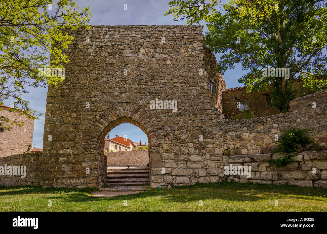 Arab gate on the walls of Medinaceli. Medinaceli is an ancient and ...