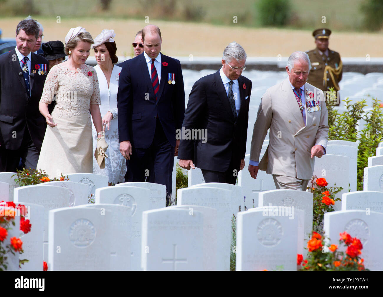 (left to right) Timothy Laurence, Queen Mathilde of Belgium, Duchess of ...