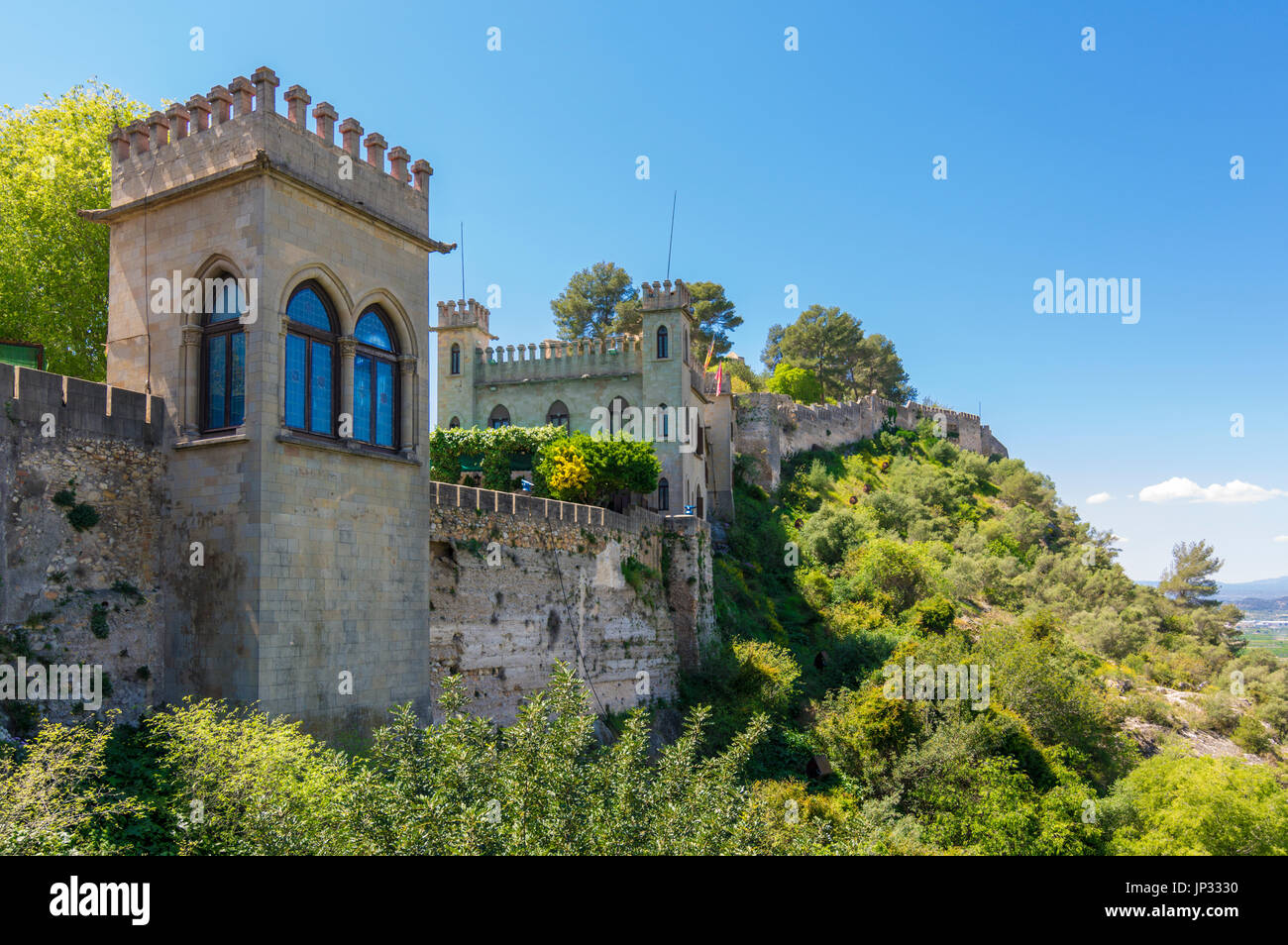 Medieval and arabic castle in Xativa, Spain Stock Photo - Alamy