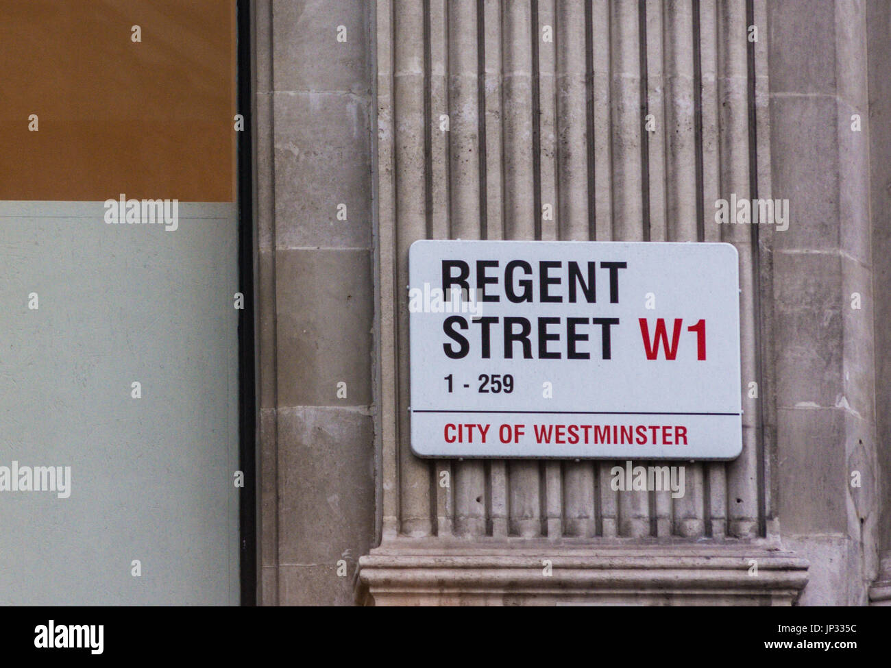 Street sign indicating to the public they are in Regent Street. London ...