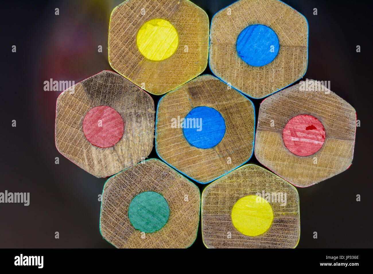 Shot group multicolored pencils hi-res stock photography and images - Alamy
