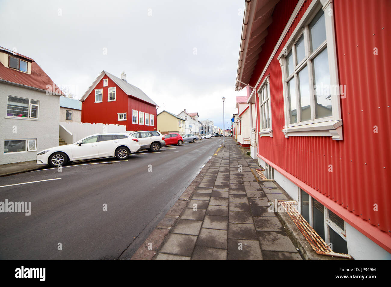 Beautiful colorful houses in reykjavik, iceland, european continent ...