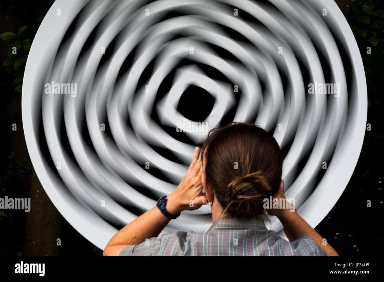 Optical Illusion in a Park of the senses Stock Photo - Alamy