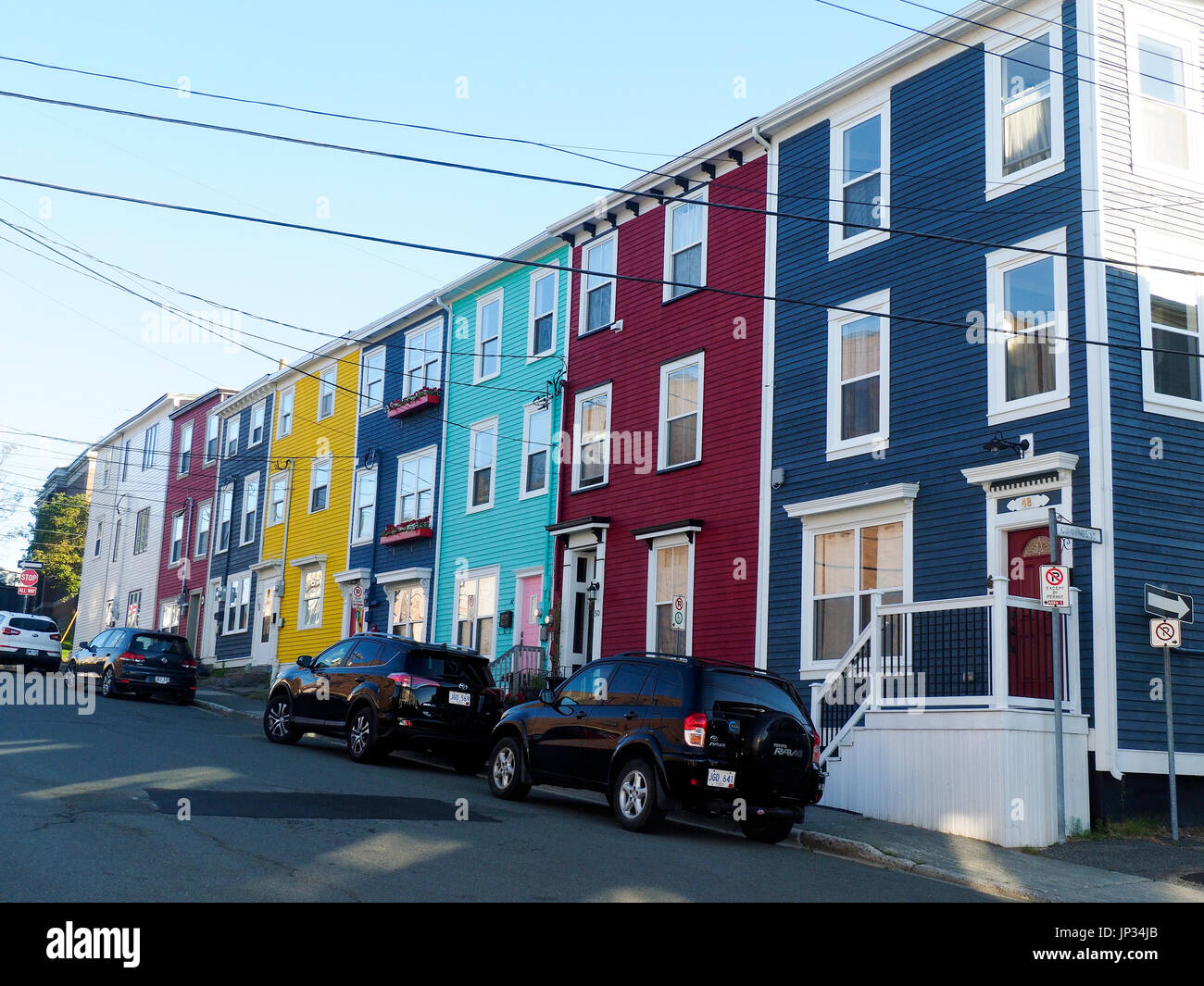Colorful Row Houses St Johns Newfoundland High Resolution Stock ...