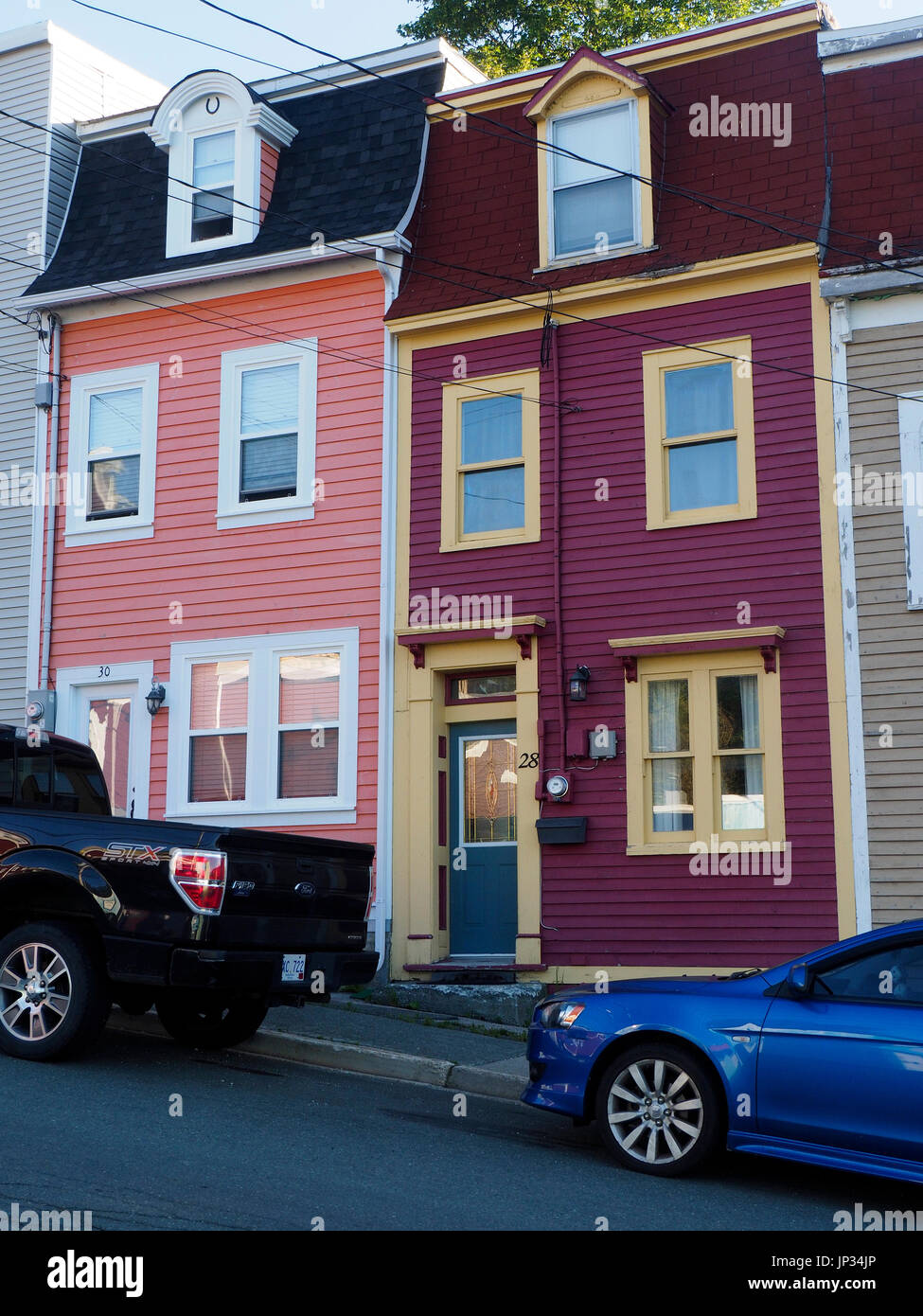 Magenta house with matching roof tiles hi-res stock photography and ...