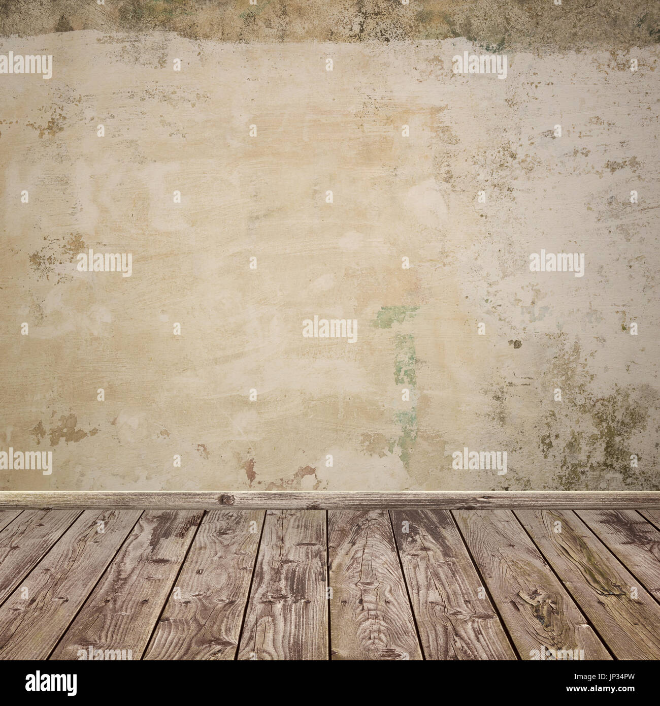 Vintage room interior with old wall and wooden floor Stock Photo - Alamy