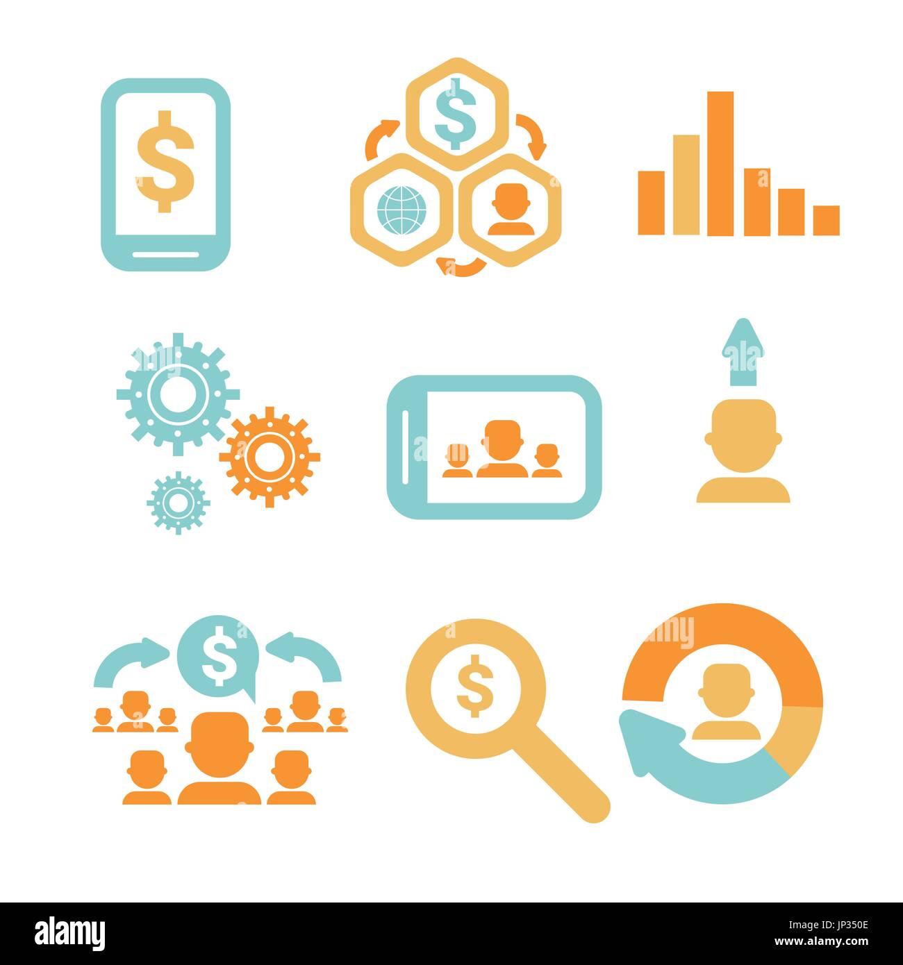 Business Economic Infographics Icons Set Statistic Data Analysis With ...