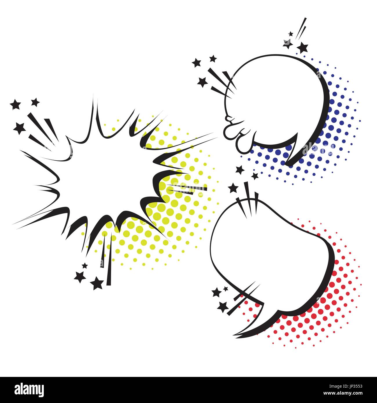 Chat Bubble Icon Set Pop Art Style Social Media Communication Stock ...