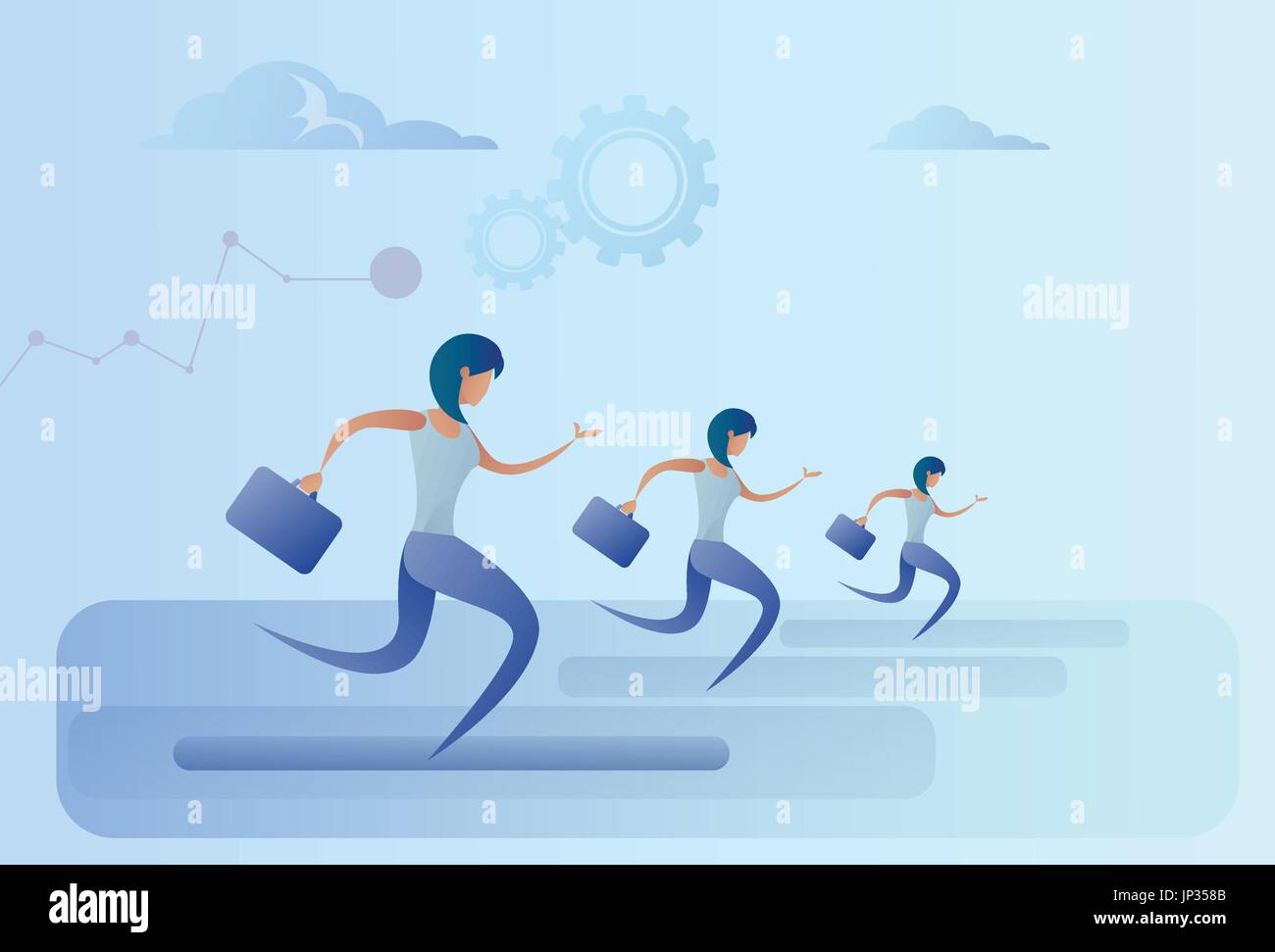 Business People Group Run Team Leader Competition Concept Stock Vector ...