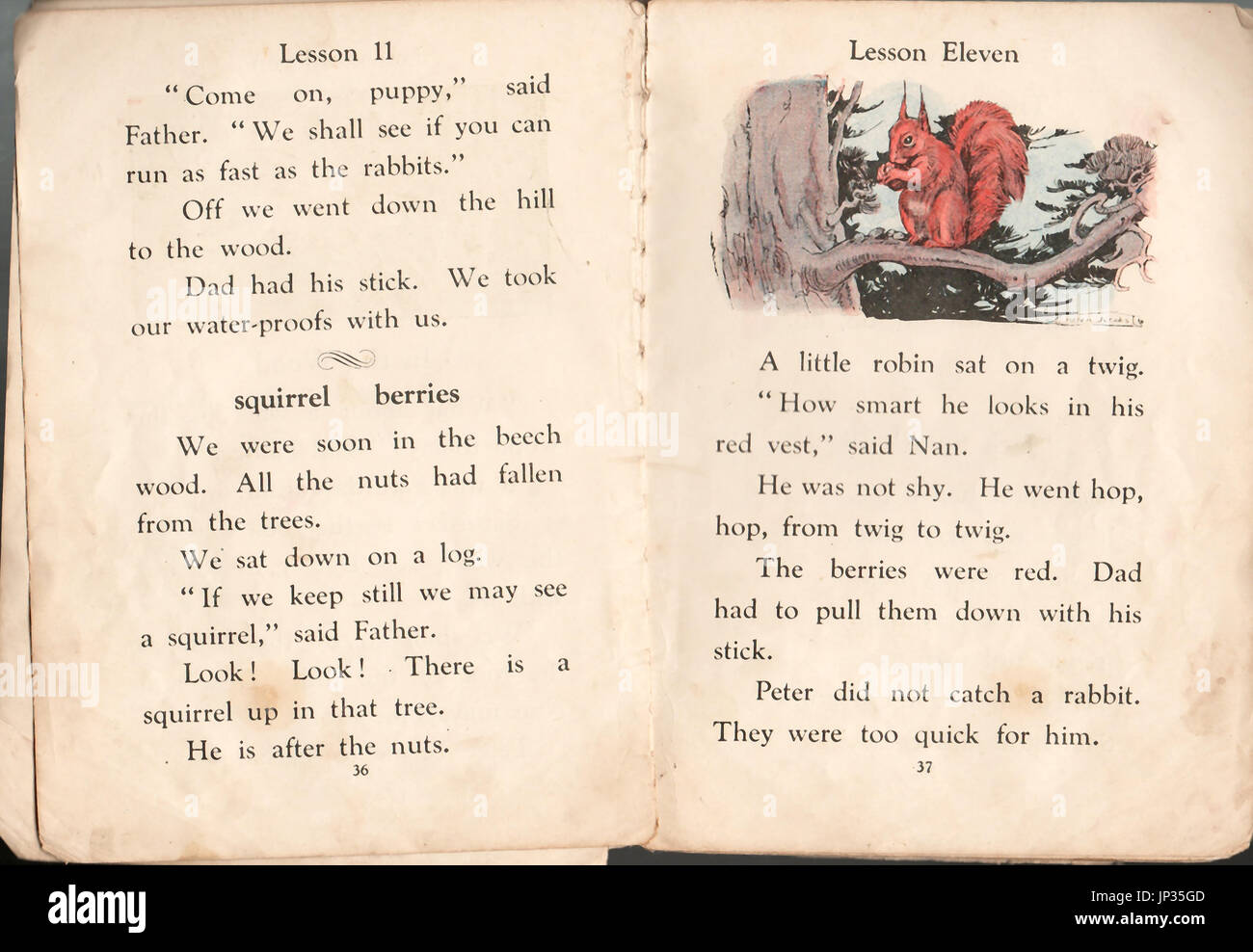 Pages from an early 1900's children's school book Stock Photo - Alamy