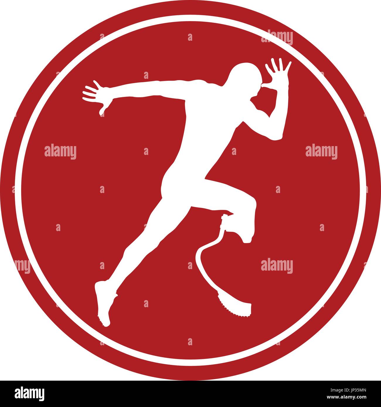 sports sign icon male athlete disabled amputee an explosive start Stock ...